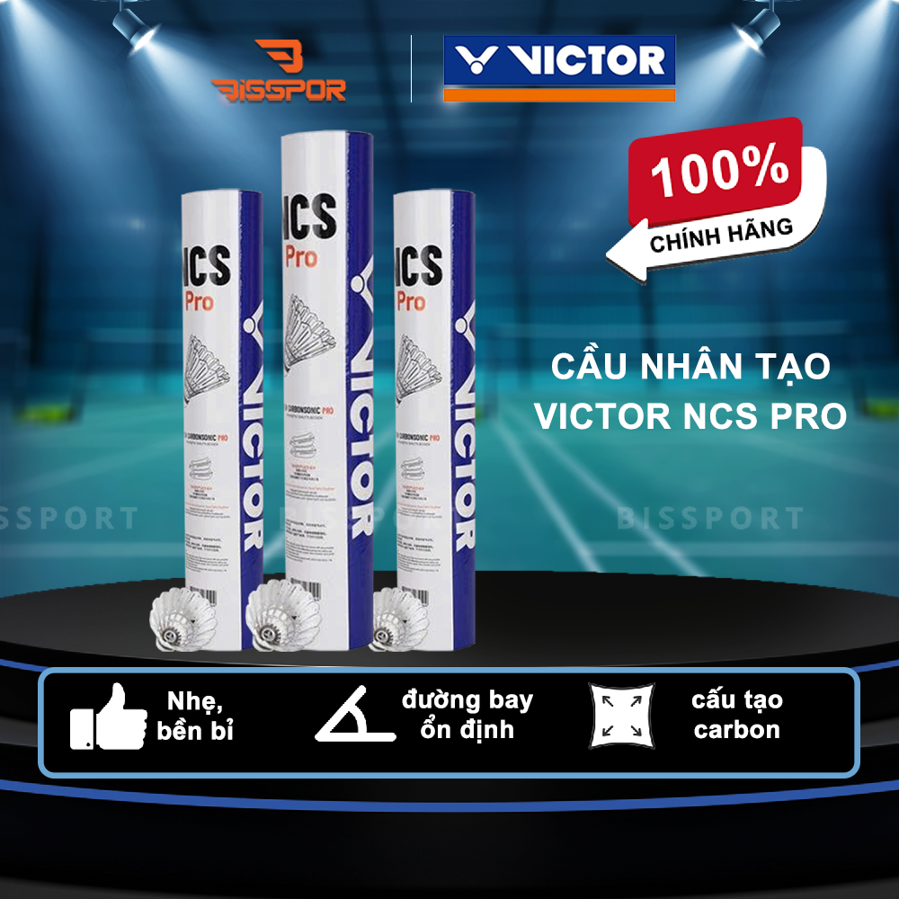 Ống Cầu Nhân Tạo Victor NCS Pro Chính Hãng - 12 Quả - Bán Nhân Tạo - Ổn Định - Chuẩn Thi Đấu ...